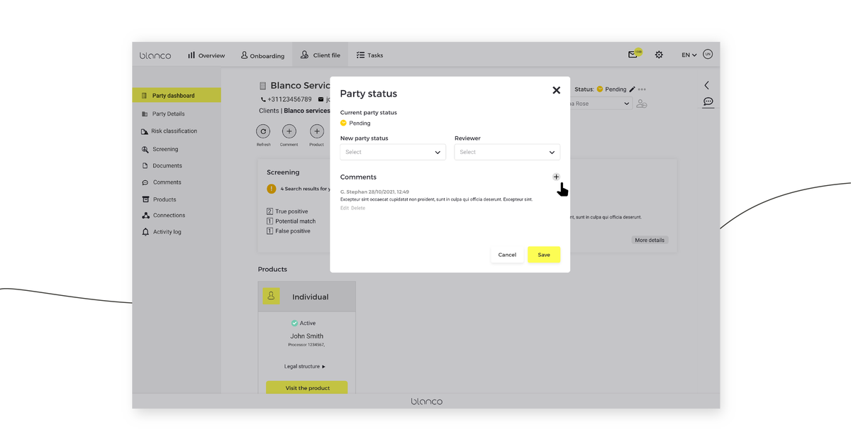 New workflow for 'party' status • Blanco