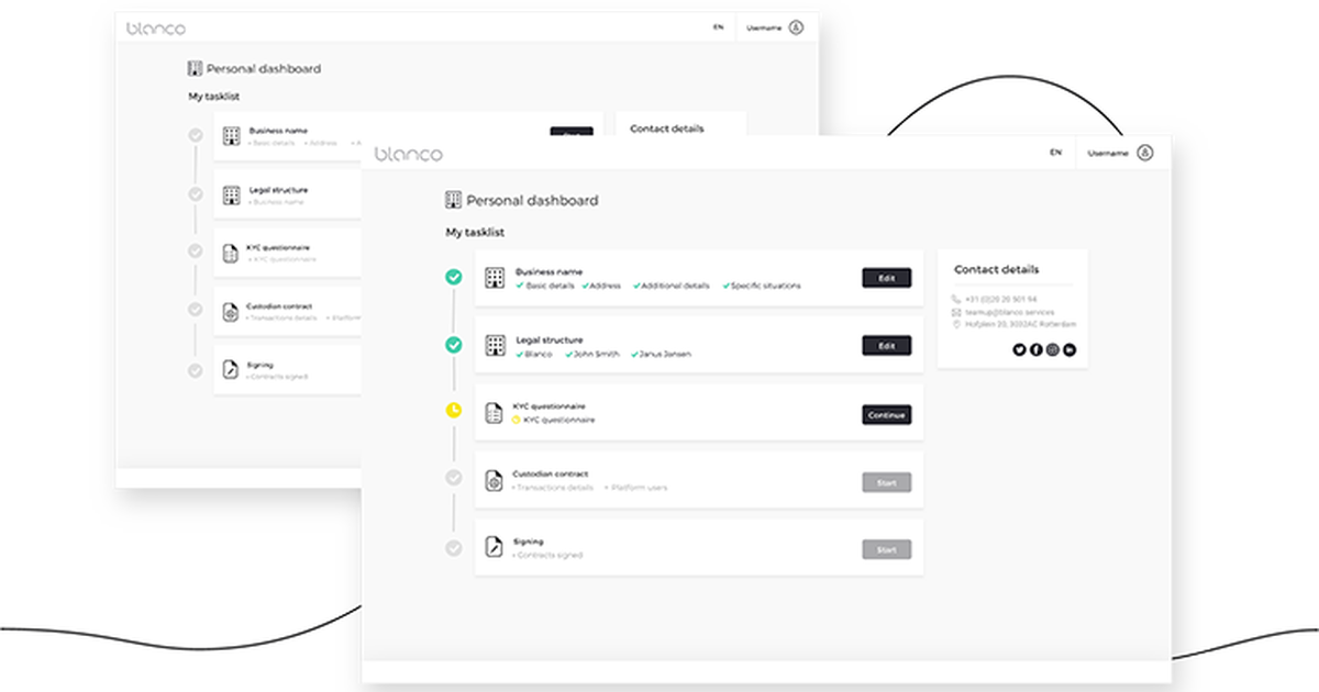 An improved dashboard for the prospect portal • Blanco